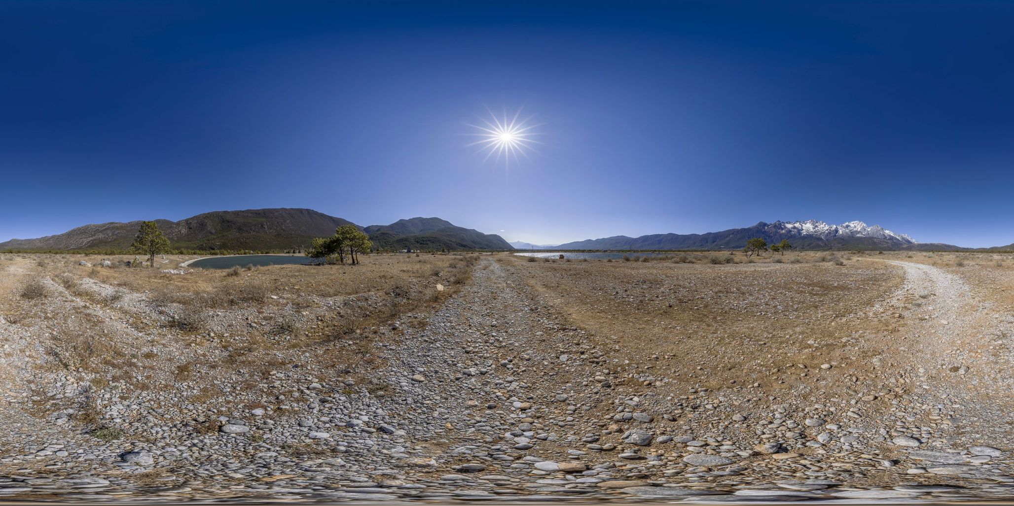 A Dirt Road Through a Vast Plain in China - HDRi Maps and Backplates