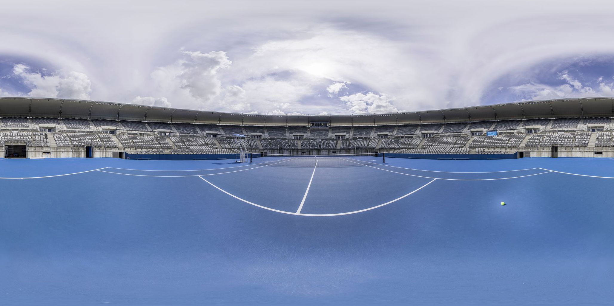 Elevated View of a Tennis Court Stadium - HDRi Maps and Backplates