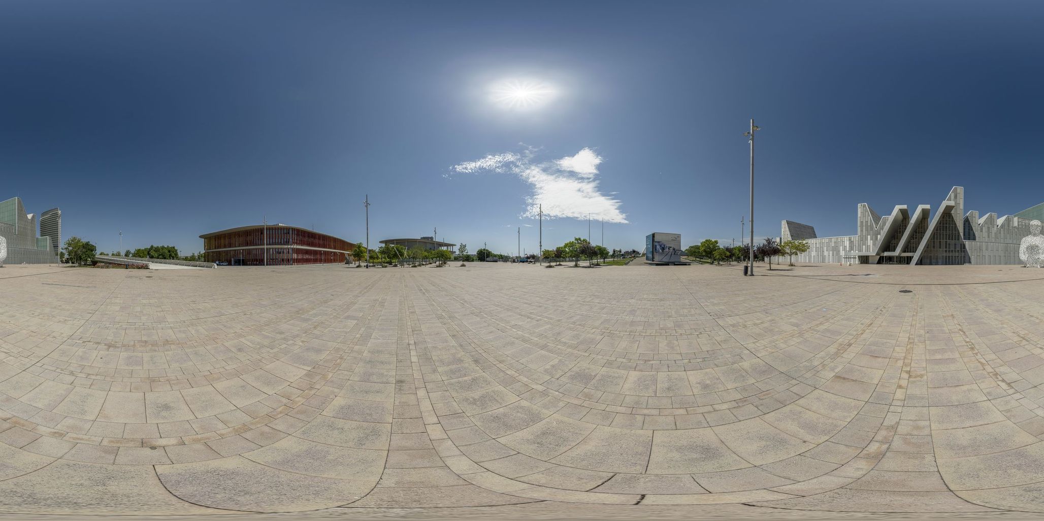 Elevated View: Urban Space in a Concrete Plaza - HDRi Maps and Backplates