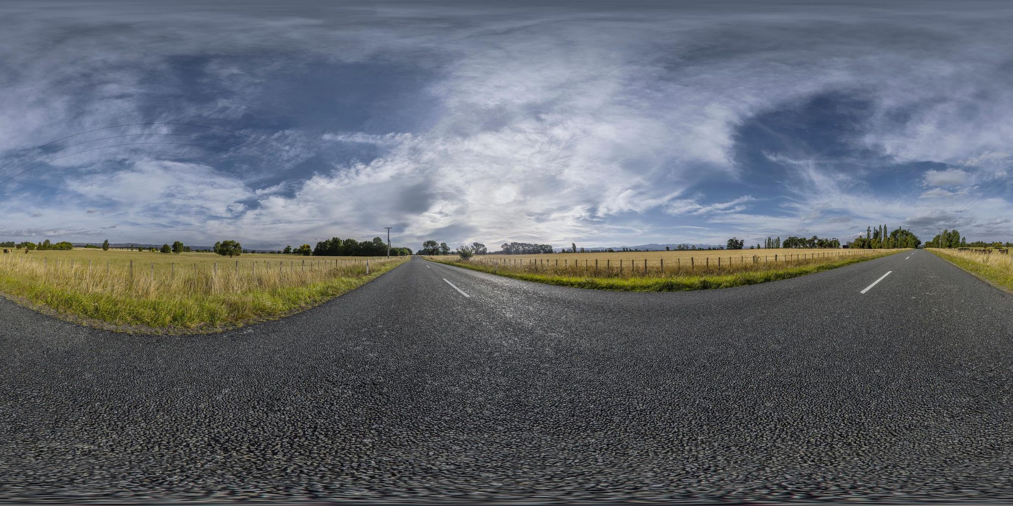 Empty Highway Through a Rural Landscape with Clouds - HDRi Maps and ...