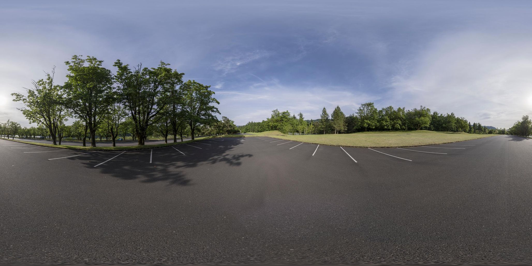 Empty Parking Lot: Asphalt Landscape - HDRi Maps and Backplates