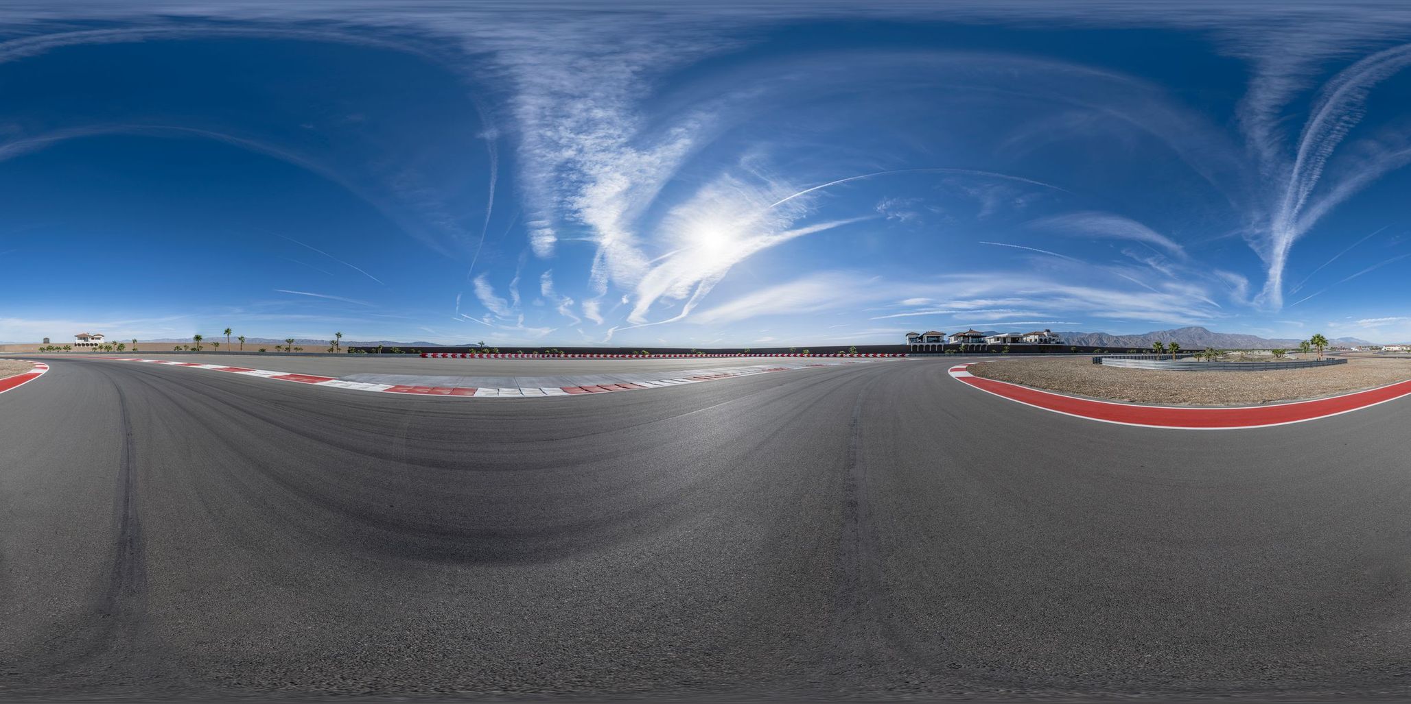 Empty Race Track in the USA with Swirly Clouds - HDRi Maps and Backplates