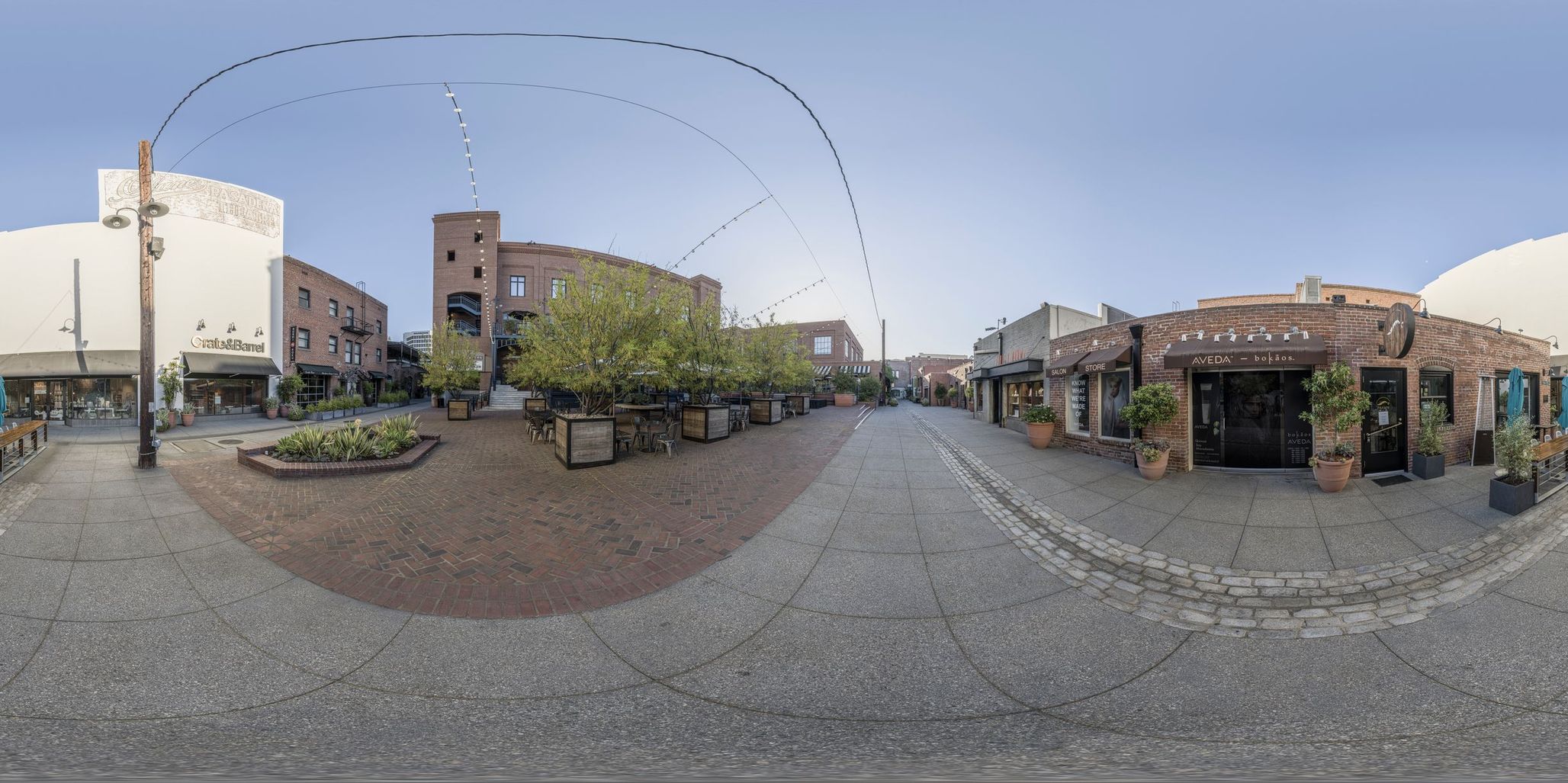 Empty Town Street: Shops and Buildings Through a Fisheye Lens - HDRi ...