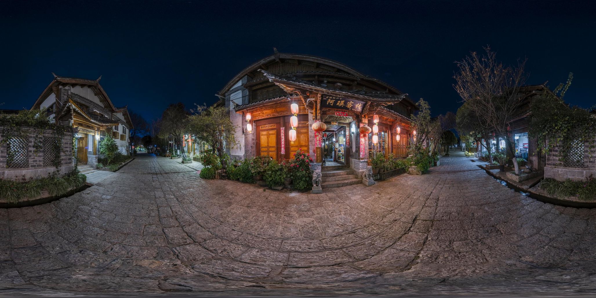 Historic Building in Lijiang, China: Lit Up at Night - HDRi Maps and ...
