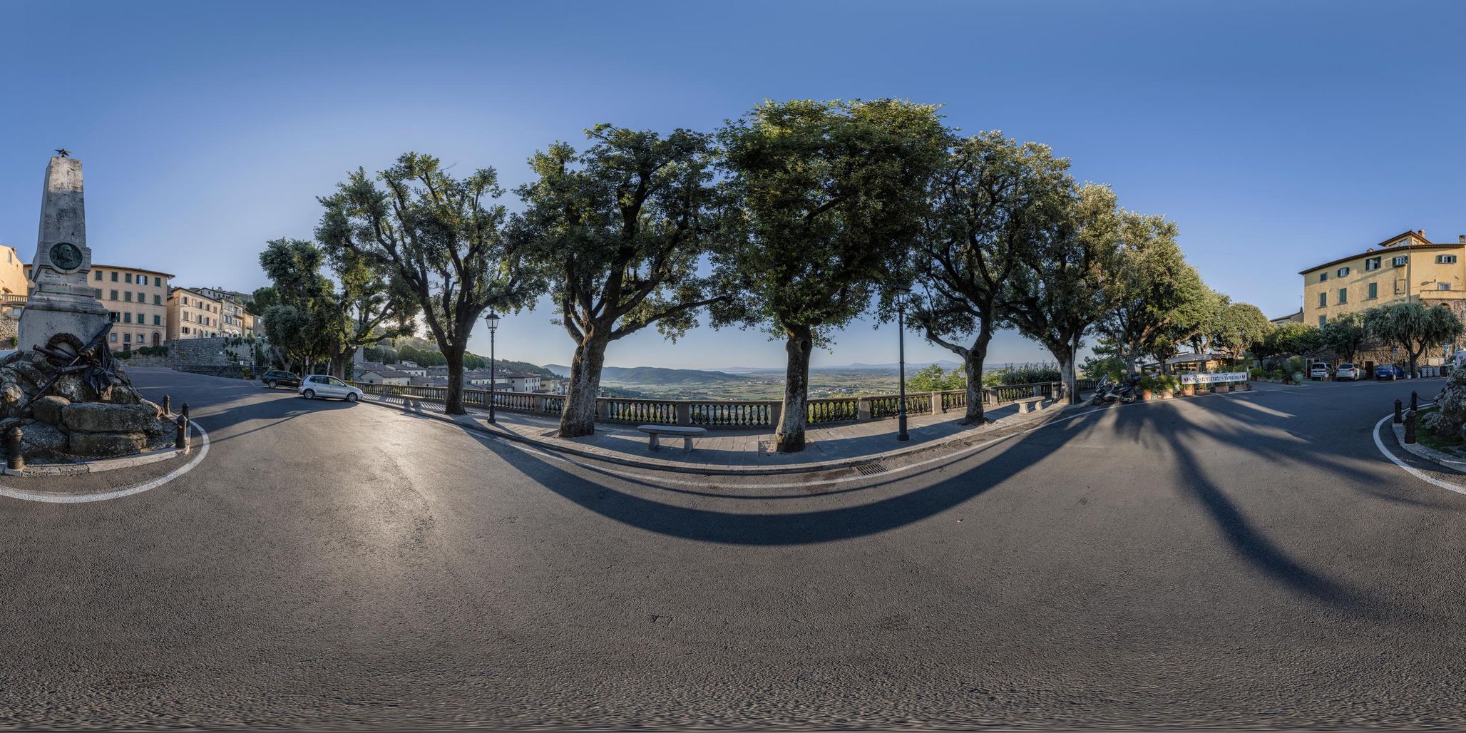 Italian Street Scene in Tuscany: A Clear Sky and Charming Architecture ...