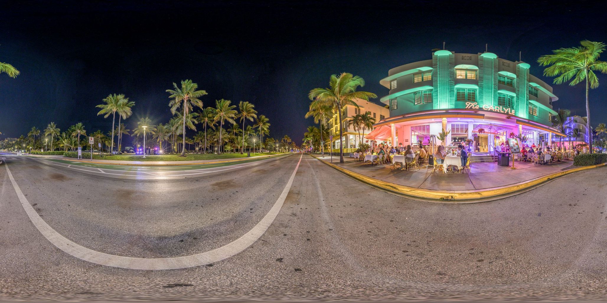 Miami Beach, Florida at Night: Illuminated by Palm Trees - HDRi Maps ...