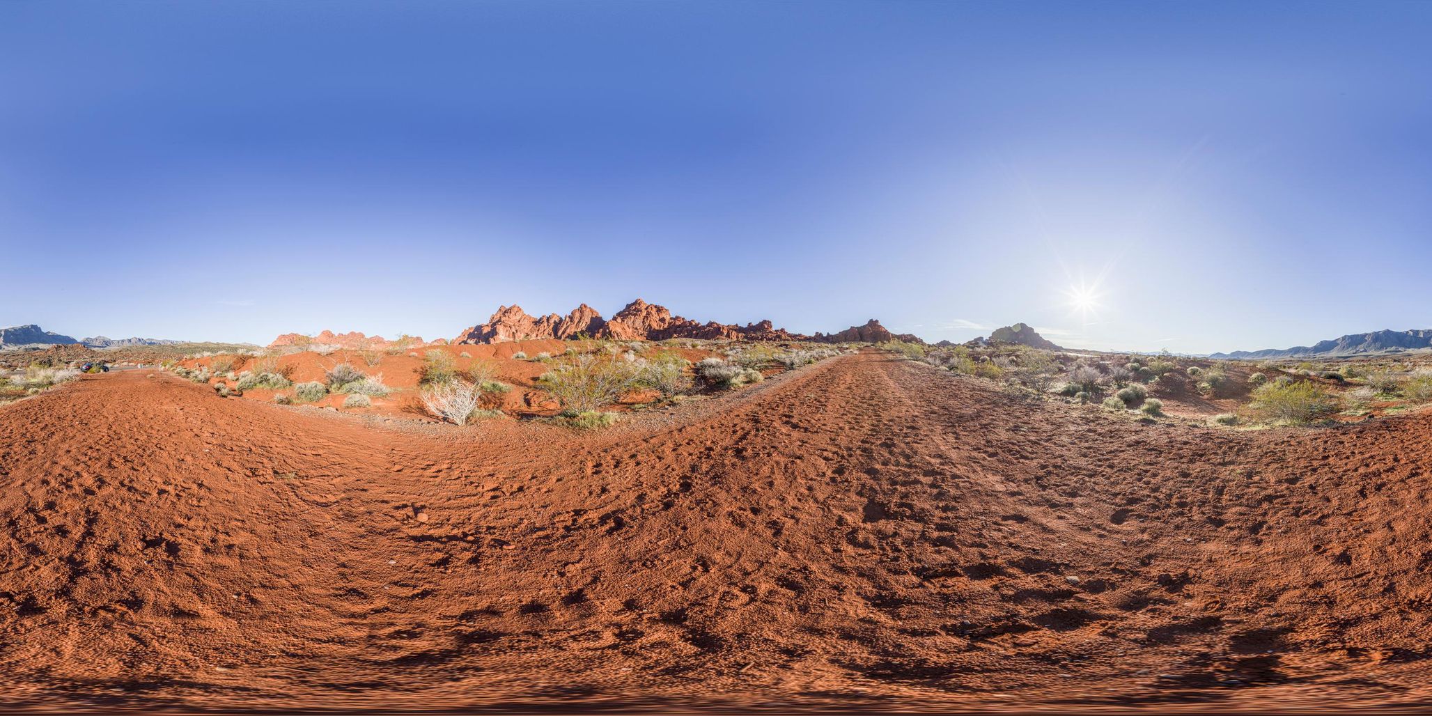 Nevada Canyon: Red Dirt Track in the Southwest - HDRi Maps and Backplates