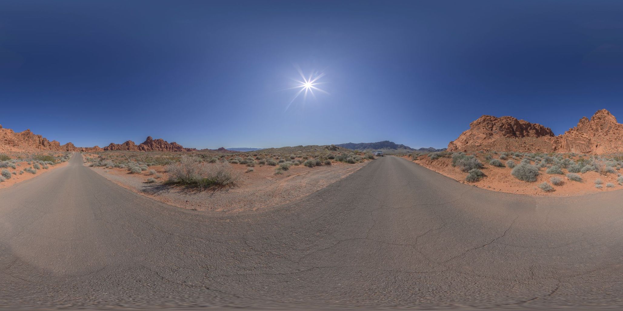 Nevada Desert Highway: Surrounded by Mountain Ranges - HDRi Maps and ...