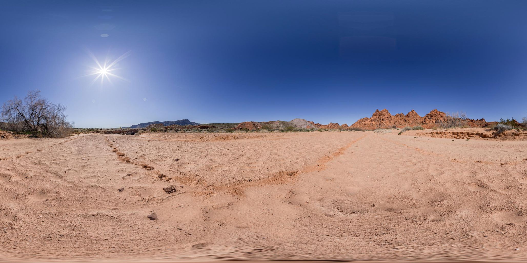Nevada Desert Landscape: A Panoramic View - HDRi Maps and Backplates
