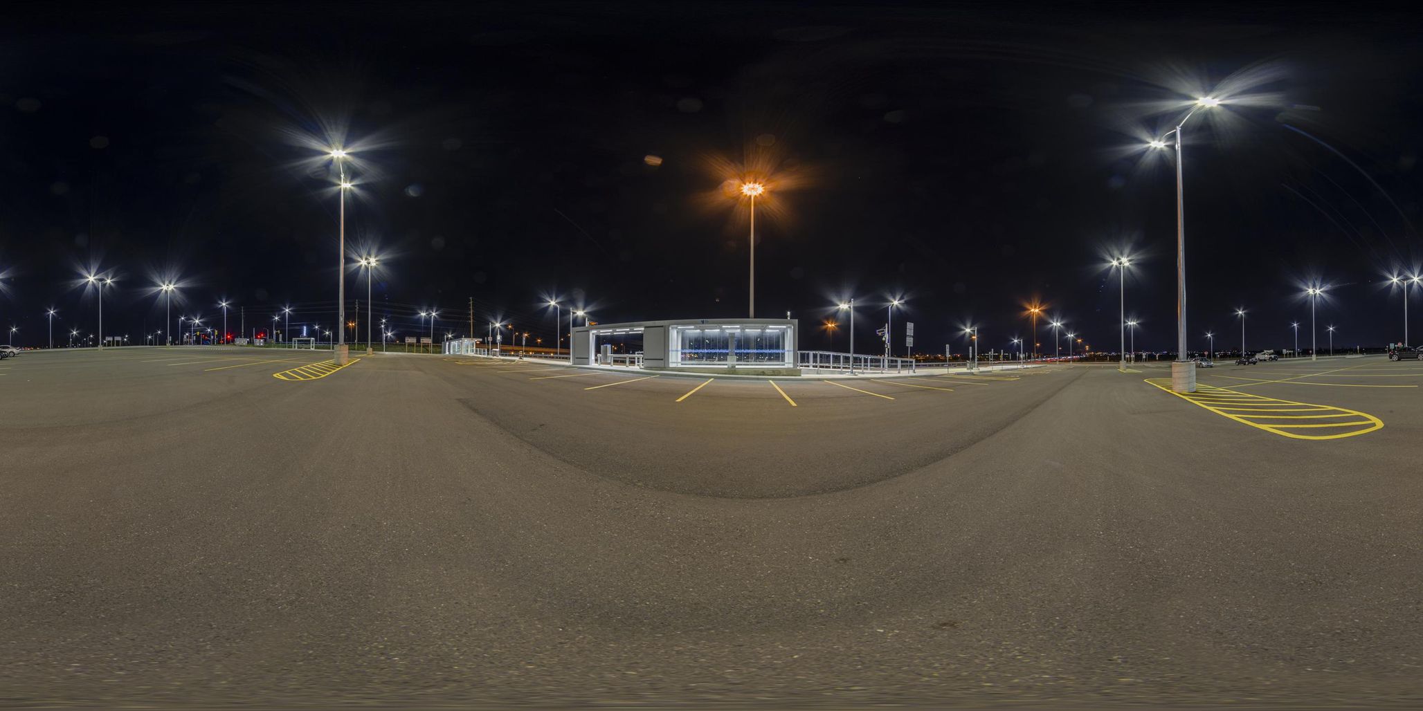 Night Lights: A Metropolitan Area Parking Lot - HDRi Maps and Backplates