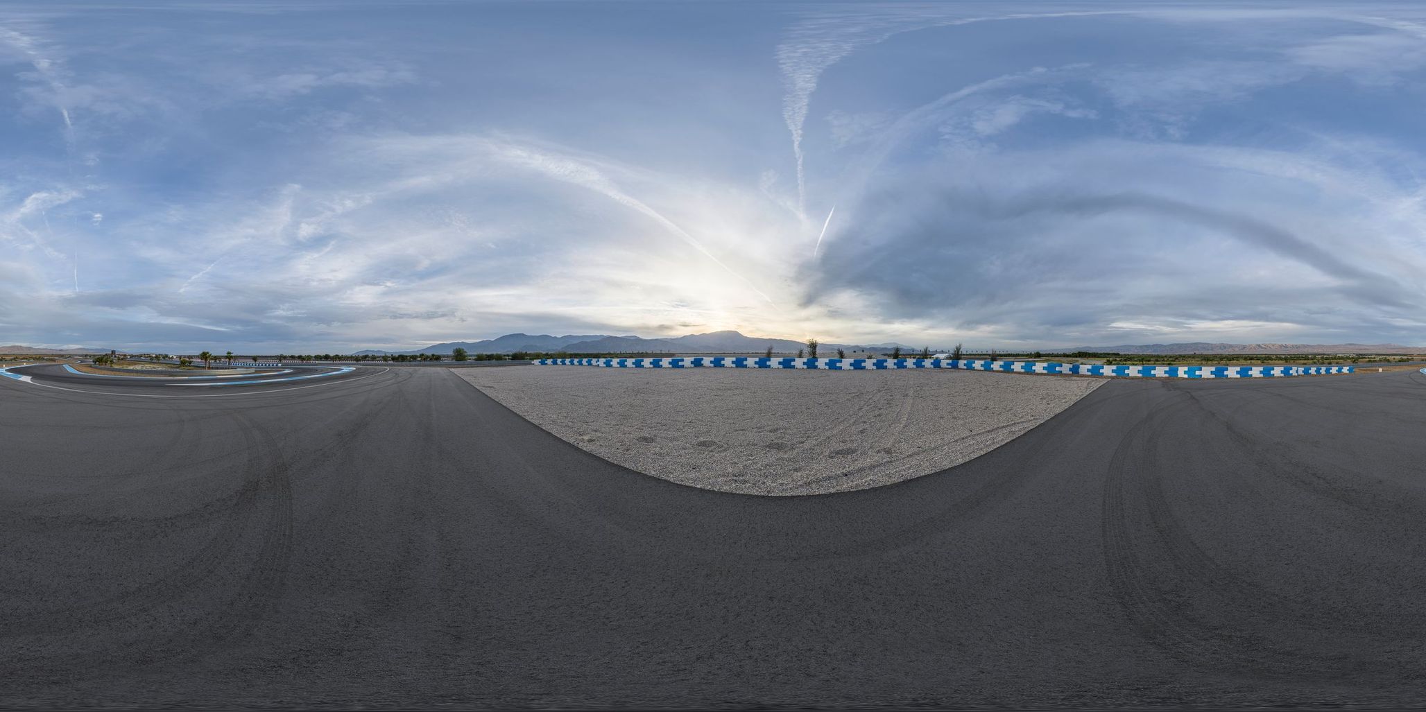 Race Track: Asphalt Road with a Mountain View - HDRi Maps and Backplates