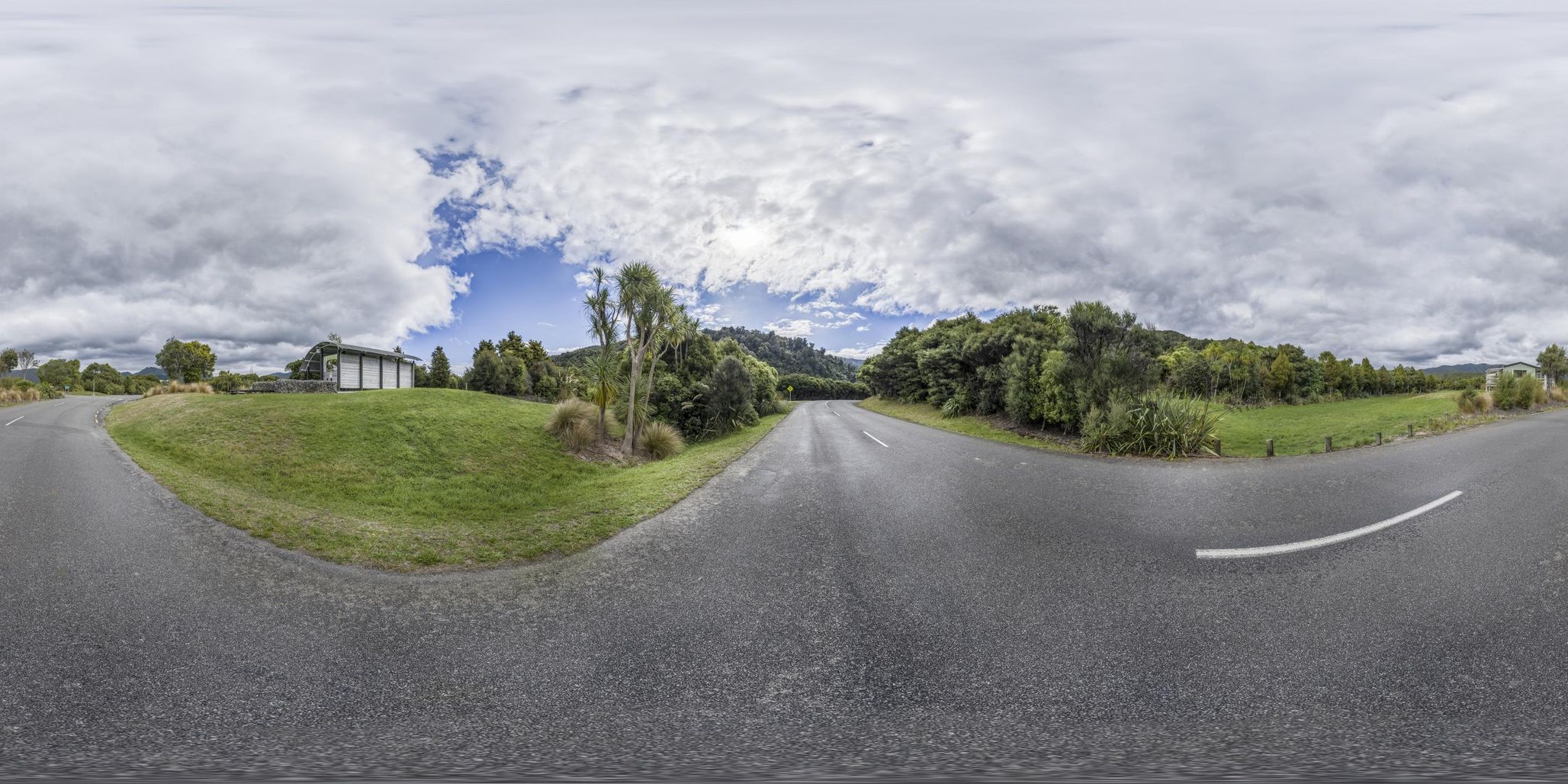 Rural Road in Highland Mountain Landscape - HDRi Maps and Backplates