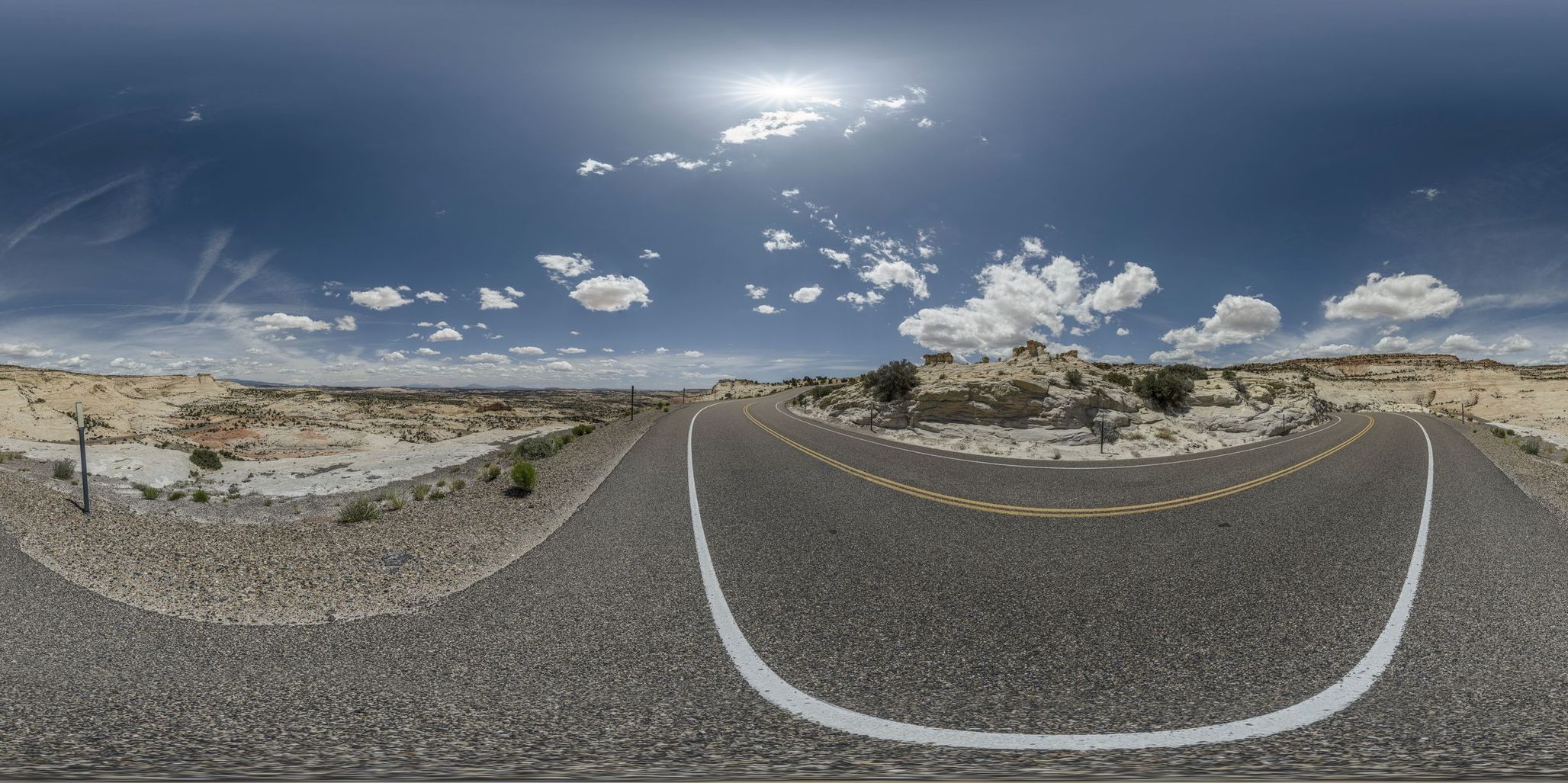 Rural Utah: An Aerial View of a Straight Road - HDRi Maps and Backplates
