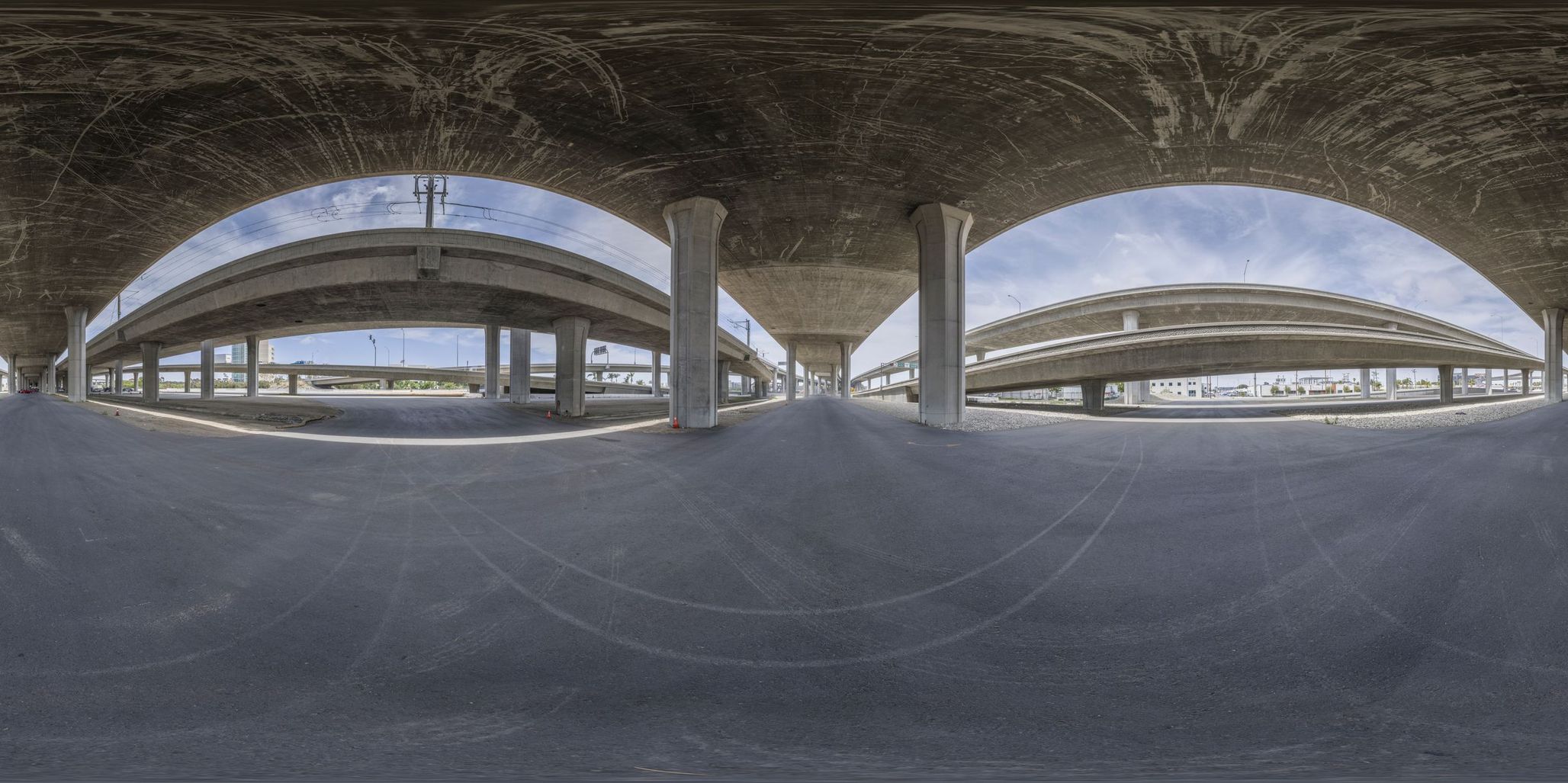 Skateboarder on Underpass Ramp in Los Angeles - HDRi Maps and Backplates