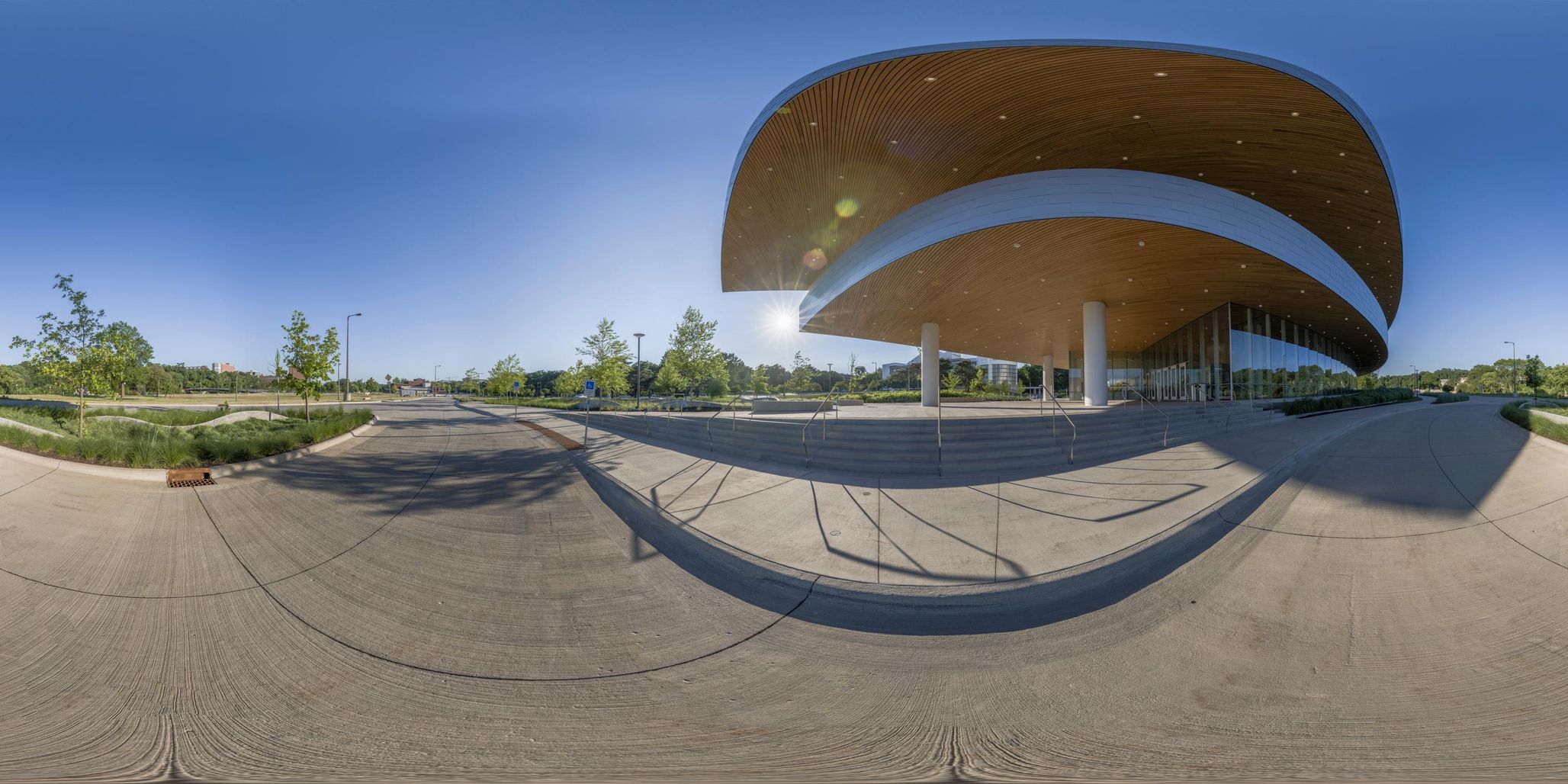 Sunny Day: Building Reflection in an Open Area - HDRi Maps and Backplates