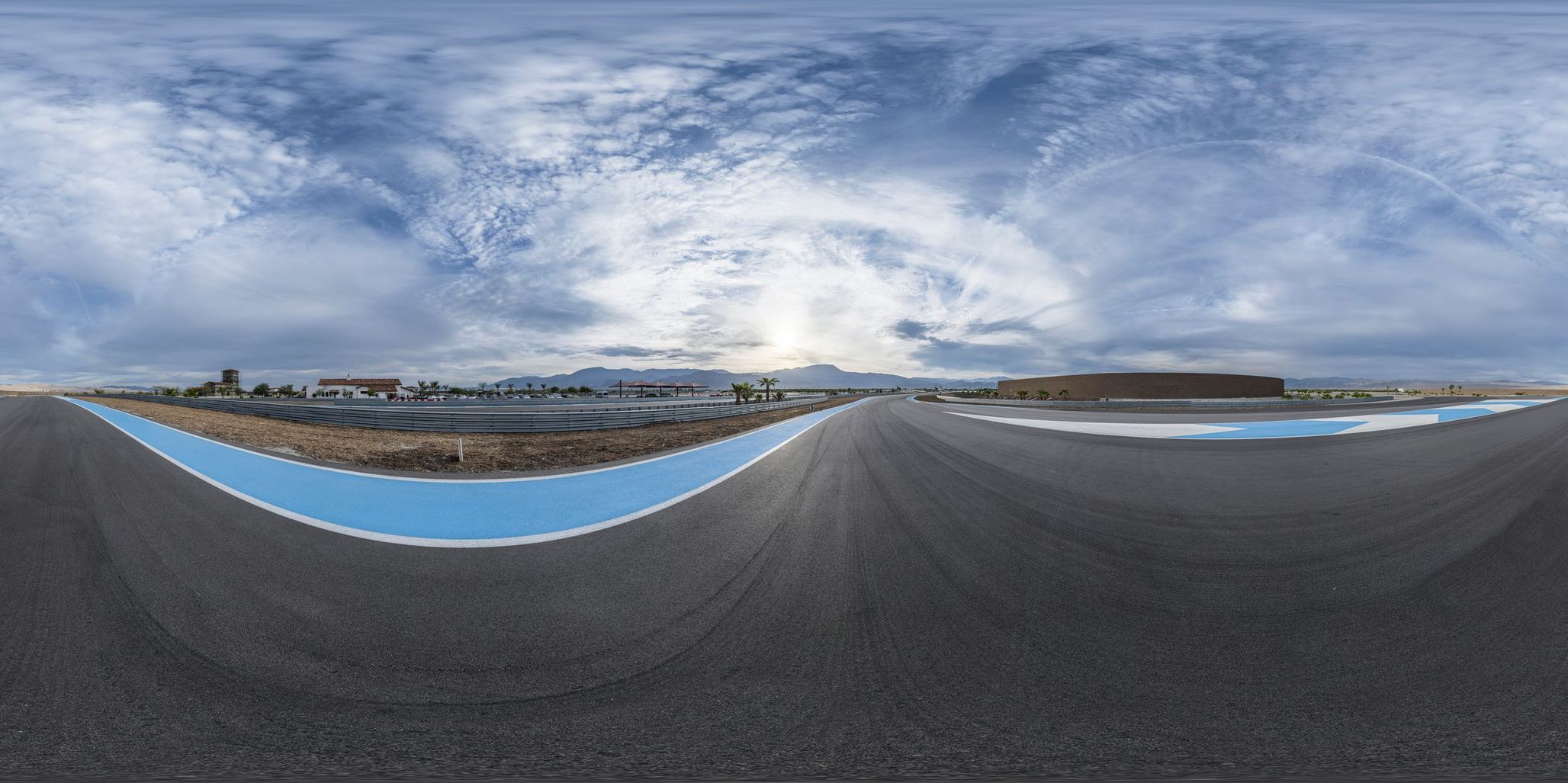 Sunny Race Track in the USA: Asphalt Curves and Straight Roads - HDRi ...