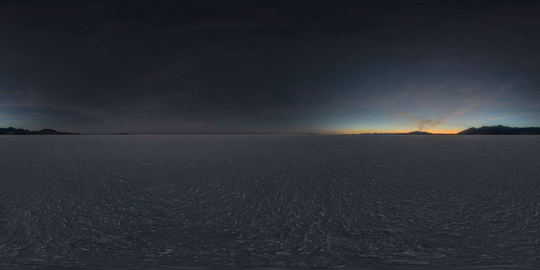 Sunset Behind Mountains on a Vast Plain in Utah - HDRi Maps and Backplates