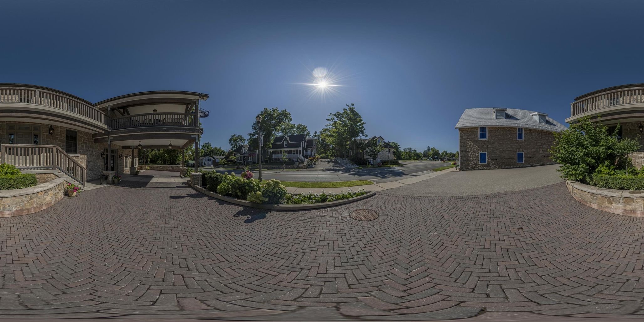 Toronto Suburban Building: Straight Road with Three Entrances - HDRi ...