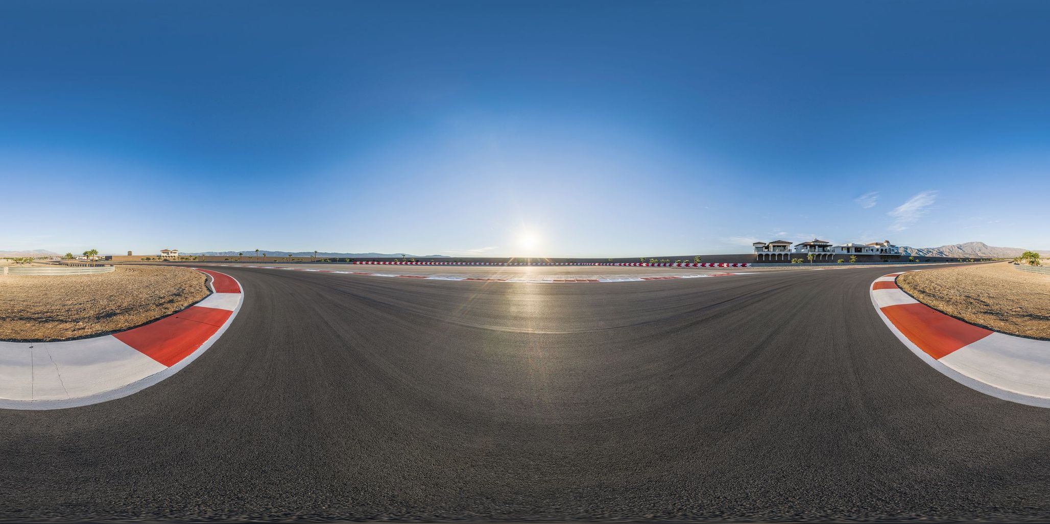 USA Race Track: Asphalt Road at Dawn - HDRi Maps and Backplates