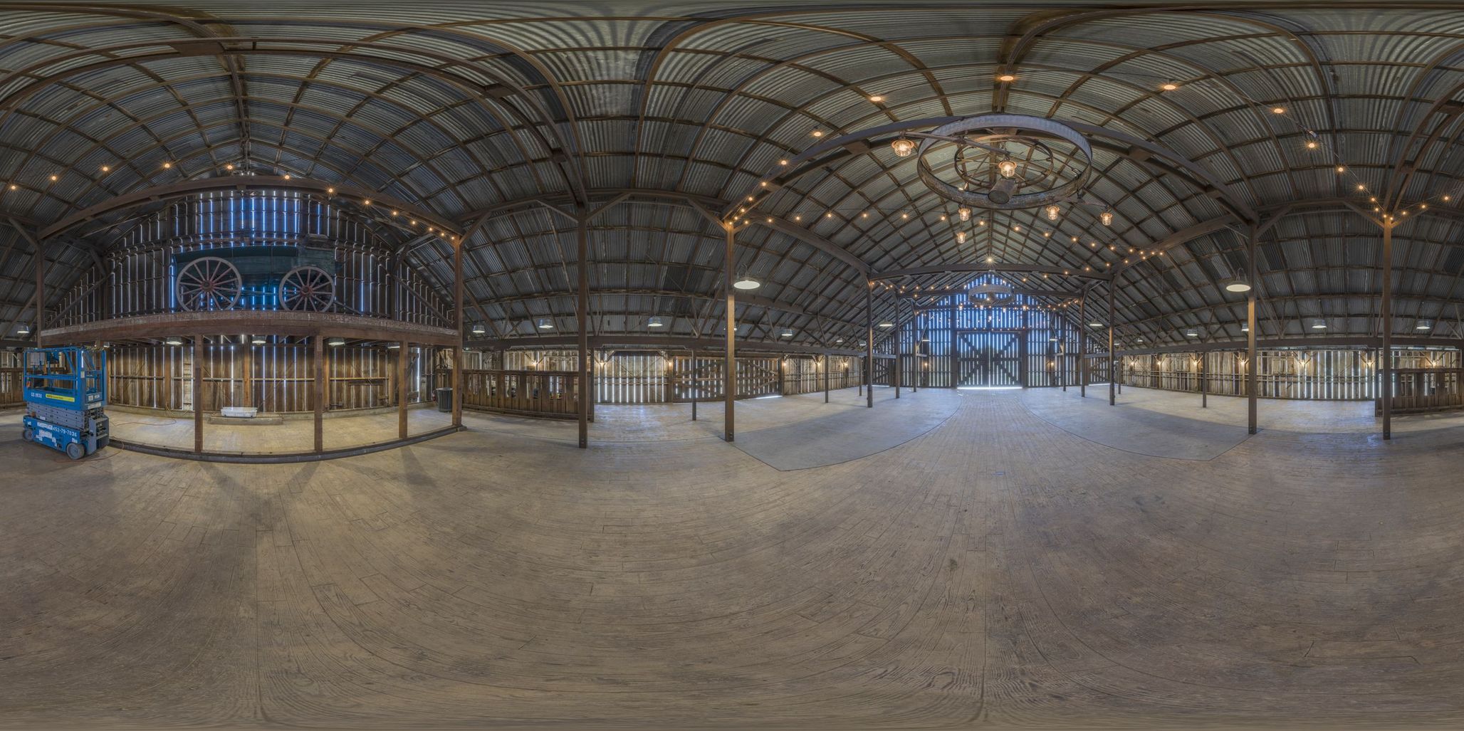 Wooden Building Interior with Iron Gates - HDRi Maps and Backplates