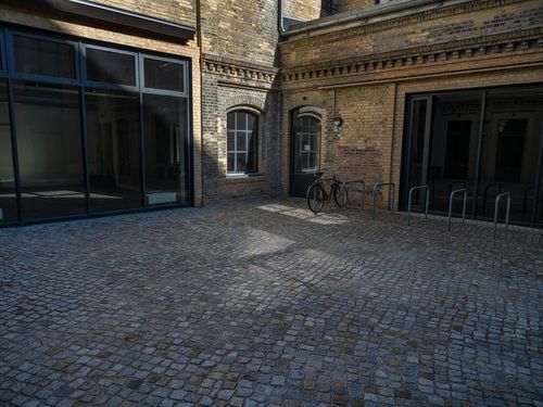 Berlin Warehouse with Cobblestone Courtyard - HDRi Maps and Backplates