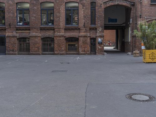 Berlin Warehouse Entrance in Urban Landscape - HDRi Maps and Backplates