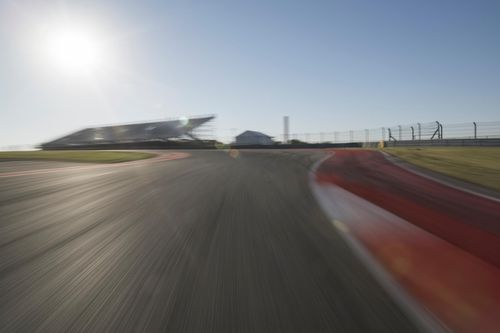 Blurry Car on Empty Race Track at Dawn - HDRi Maps and Backplates