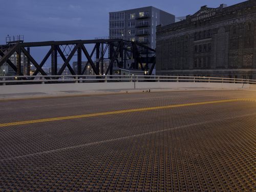 Chicago, Illinois Bridge at Night with Lights - HDRi Maps and Backplates
