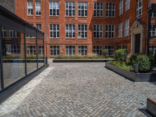 Cobblestone Courtyard in Urban Berlin