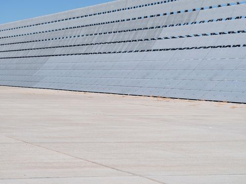 Concrete Building with Vertical Walls and Floors, Clear Sky