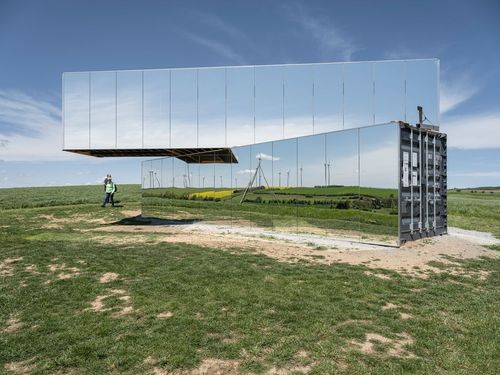Empty Field with Mirrored Structures and People in Grass - HDRi Maps ...