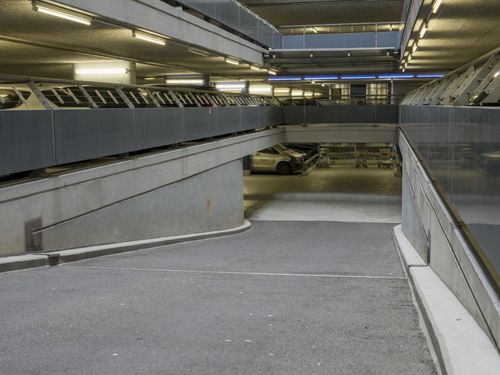 Empty Walkway in Underground Parking Garage, City of London, UK - HDRi ...