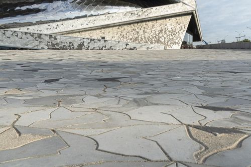 Futuristic Building with Limestone Facade in Paris