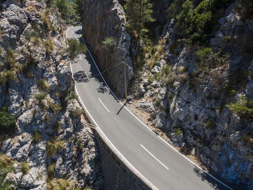 Mallorca, Spain: High Curvy Road - HDRi Maps and Backplates