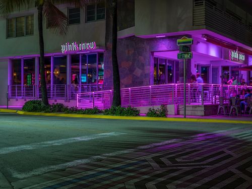 Miami Beach Nighttime: City Lights and Urban Design