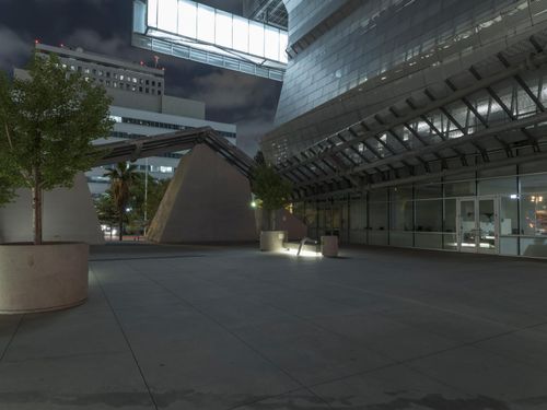 Night View of City Buildings with Diverse Metal Roofing Styles - HDRi ...