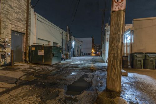 Nighttime in Detroit: Urban Street Light Illuminating the City - HDRi ...