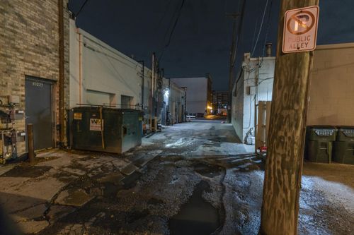 Nighttime in Detroit: Urban Street Light Illuminating the City - HDRi ...