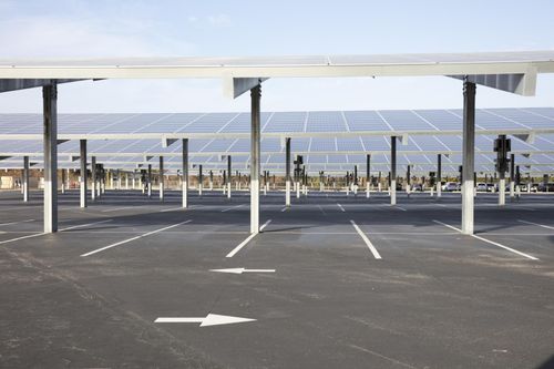 Rural Road Parking Near Factories with Clouds - HDRi Maps and Backplates