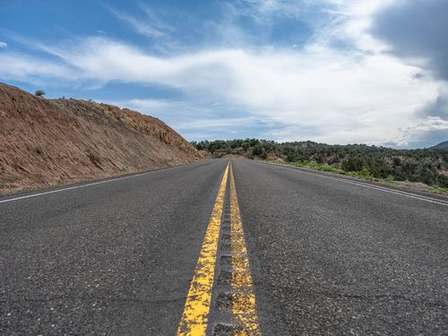 Rural Road in Utah: A Straight Path Through Majestic Mountains - HDRi ...