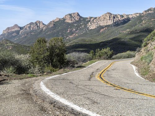 Scenic Mountain Road Curve in California, USA - HDRi Maps and Backplates