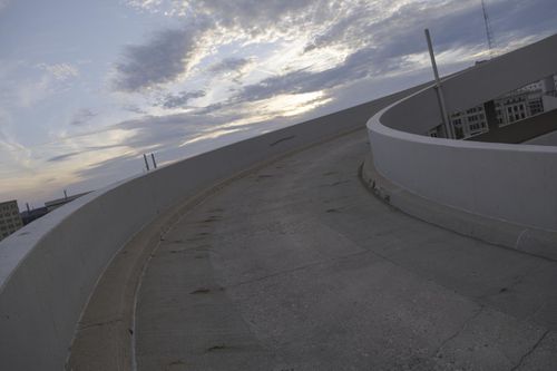Skateboarding on Top of a Building Ramp in Chicago, Illinois - HDRi ...
