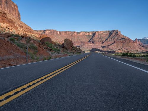 Straight Road with Colorado River in Utah - HDRi Maps and Backplates