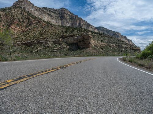 Straight Road in Utah, USA: Clouds and Mountains - HDRi Maps and Backplates