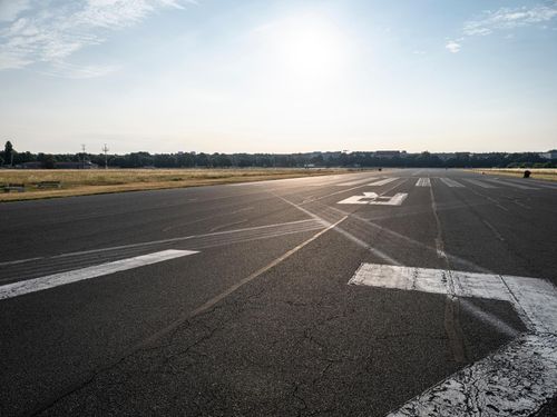 Sunset at Small Airport Runway in Berlin - HDRi Maps and Backplates