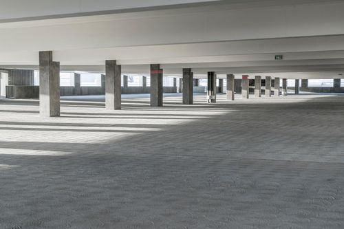 Urban Airport Parking Garage Long Hallway - HDRi Maps and Backplates