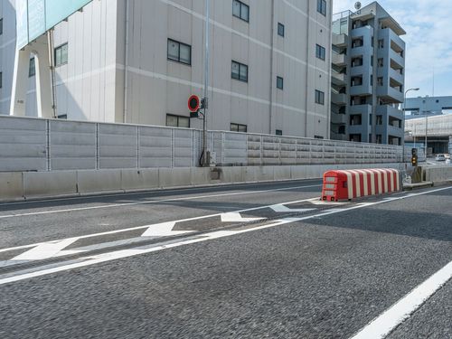Urban Landscape of Tokyo, Japan: A Highway with Armco Barriers - HDRi ...