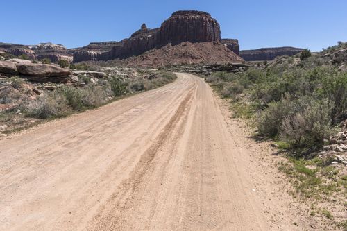 Utah Desert Road Through Red Rocks and Mountains - HDRi Maps and Backplates