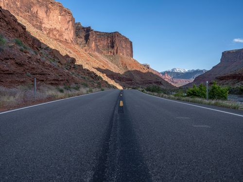 Utah Landscape: Straight Road and Hard Shadows, Colorado River - HDRi ...