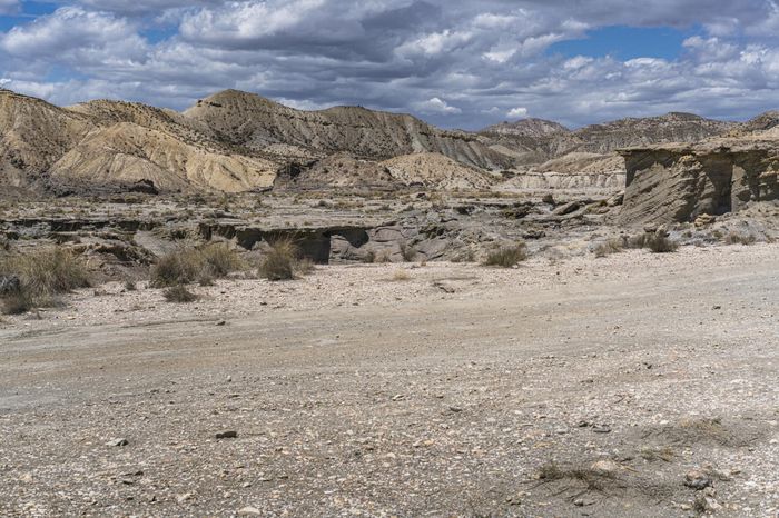 Scenic View of Spain's Tabernas Desert Landscape - HDRi Maps and Backplates